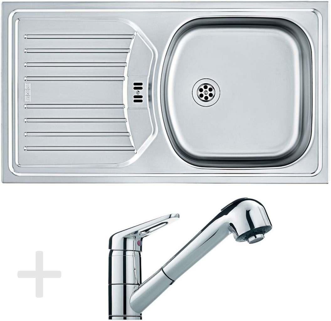 Zlewozmywak z baterią Franke Nova N49 Etn 614 6/4 + Bateria FC 9547 ...