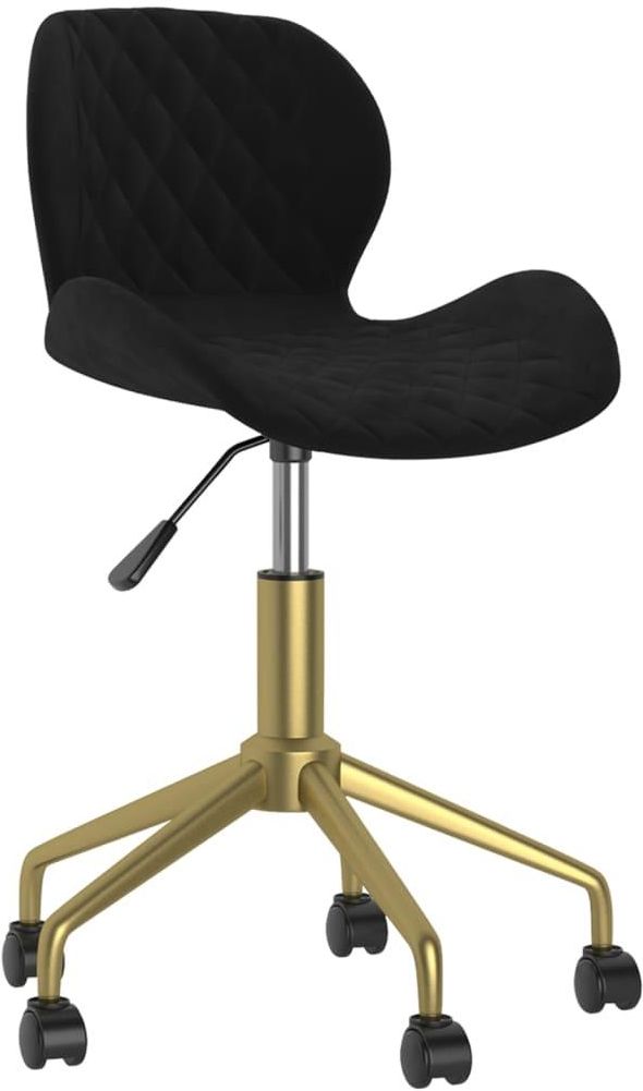 Vidaxl Obrotowe Krzesło Stołowe Czarne Obite Aksamitem 13452-335015 ...