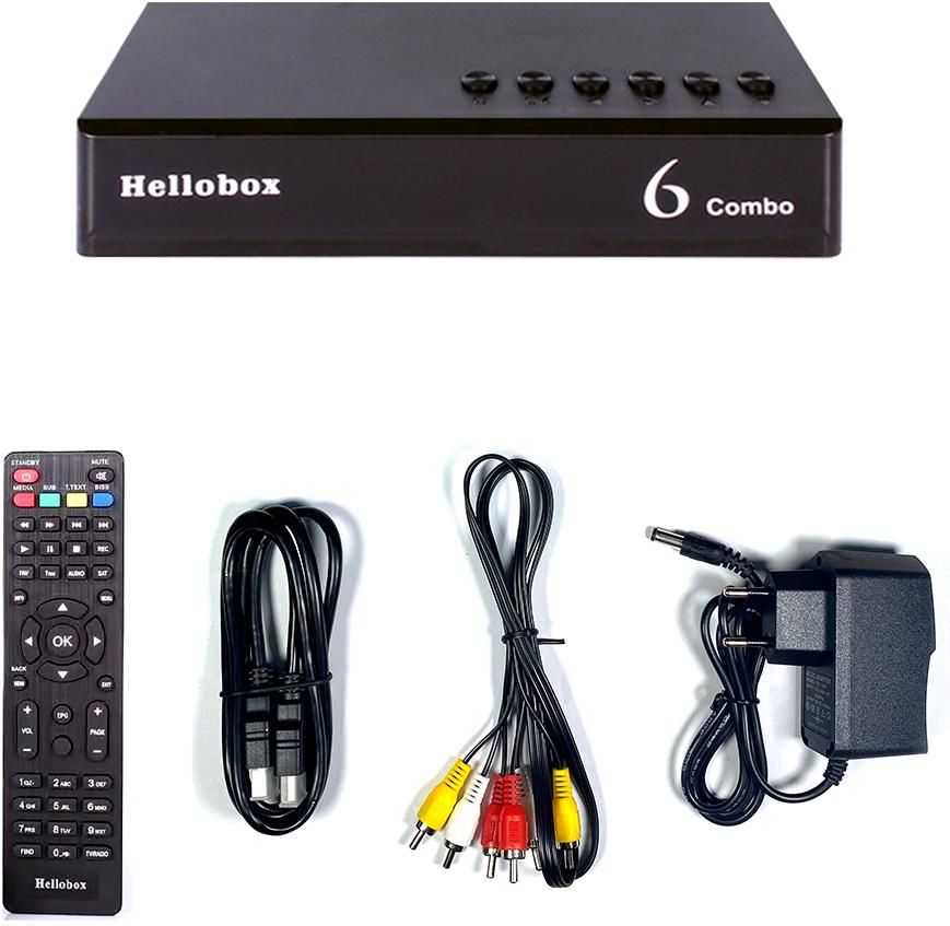 Hellobox 6 Combo Odbiornik Dekoder Tuner Satelitarny DVBS-2, Naziemny ...