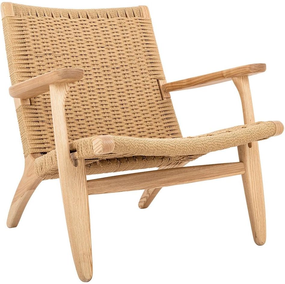 King Home Fotel Boho Cord Natural Drewno Jesionowe Naturalne Włókno ...
