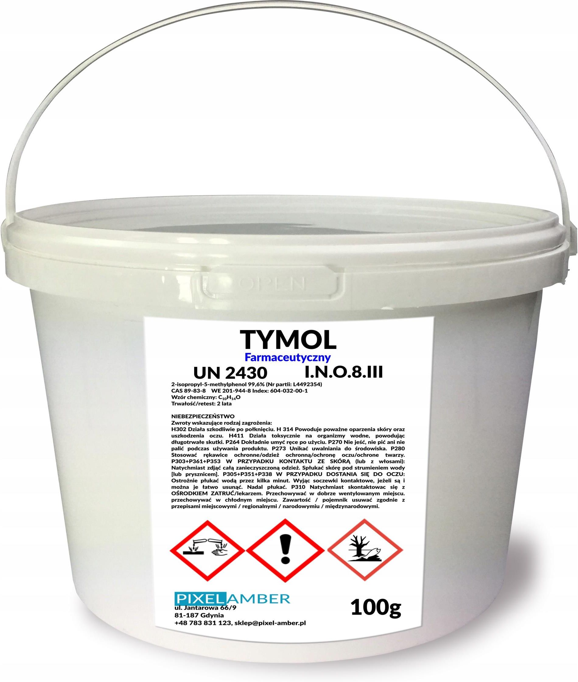 Drobne akcesoria medyczne Tymol Czysty 99 6% Farmaceutyczny Warroza ...