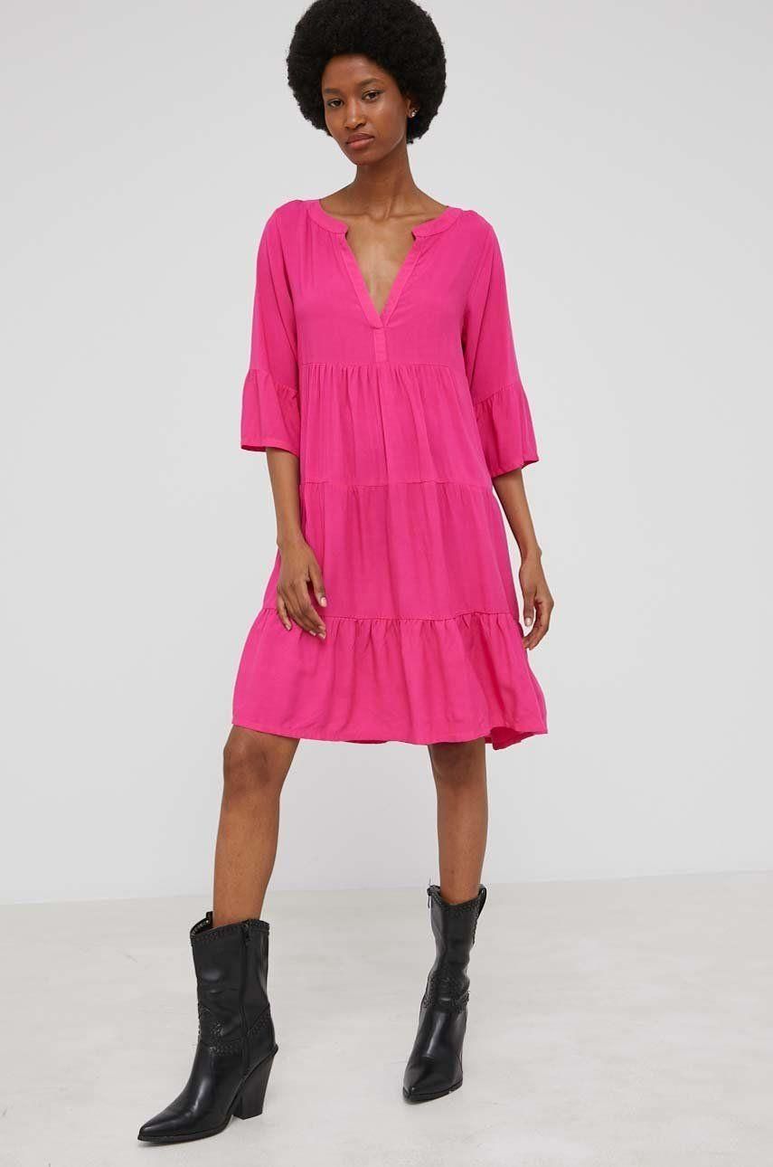 Answear Lab sukienka kolor różowy mini rozkloszowana - Ceny i opinie ...