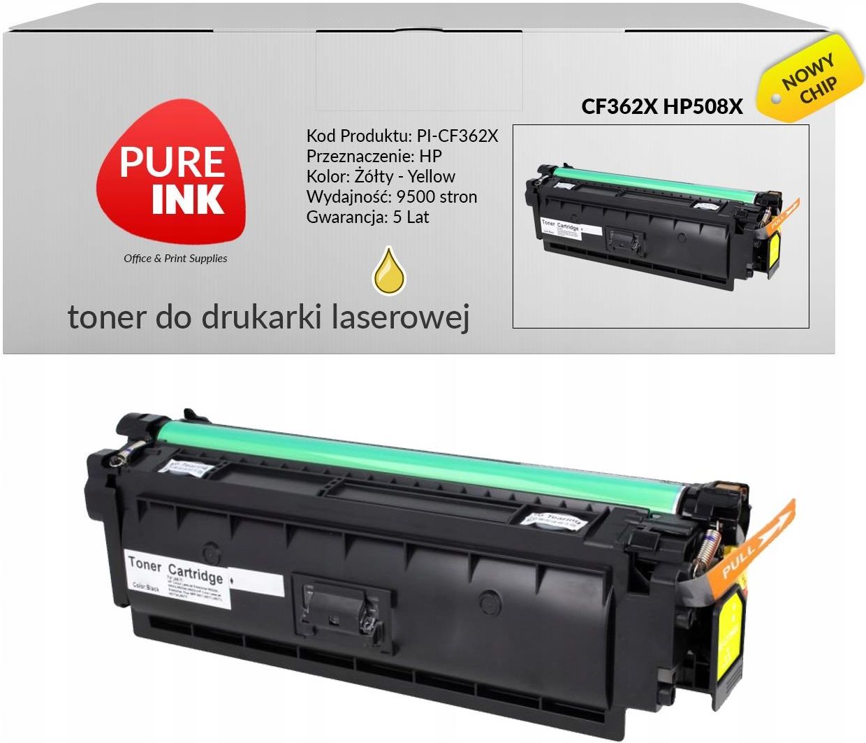 Pureink Toner CF362X HP508X 508X do Hp M553x (PICF362X) - Opinie i ceny ...