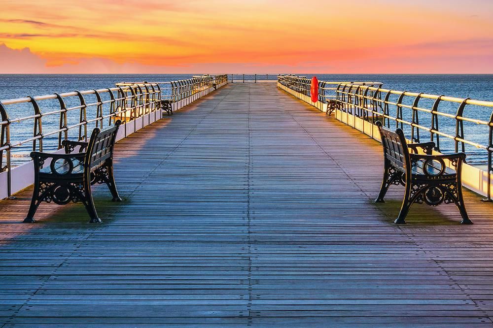 Fototapety.Pl Ocean Plaża Zachód Słońca Ławki Molo Północno-Wschodnia ...
