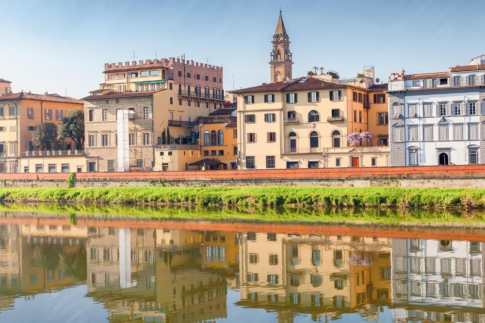 Fototapety.Pl Rzeka Arno Budynki Trawa Florencja Niebo - Opinie i ceny ...