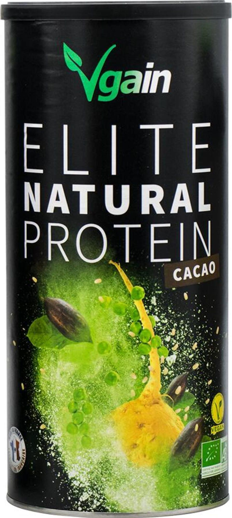 Vgain Protein Vegan & Bio Elite Natural Cocoa 750G - Ceny i opinie ...