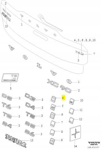 Pokrowiec samochodowy VOLVO EMBLEMAT INSCRIPTION NA TYLNĄ KLAPĘ ...