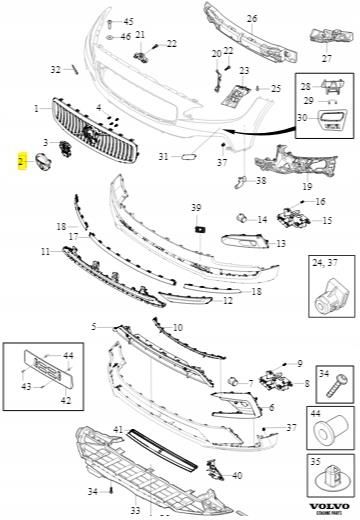 Pokrowiec samochodowy VOLVO EMBLEMAT NA GRILL S90 V90 (21-) 32228034 ...