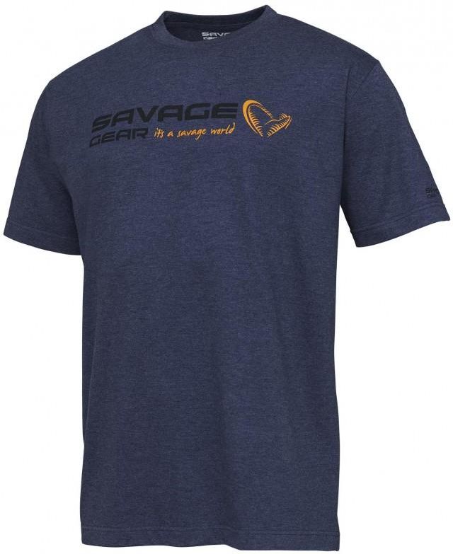 Savage Gear Koszulka Signature Logo T-Shirt X-Large (XL) Blue Melange ...