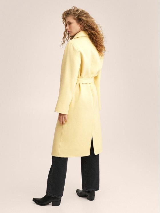 Mango Płaszcz wełniany Batin 27072518 Żółty Oversize - Ceny i opinie ...