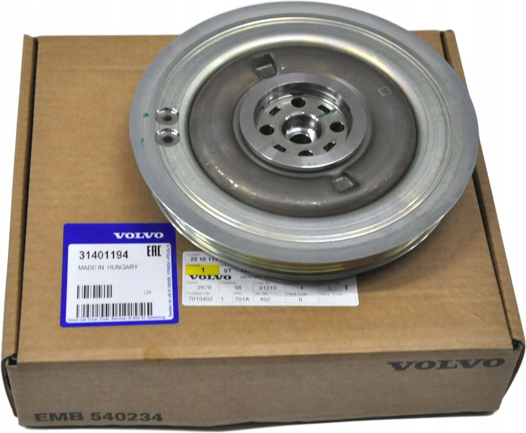 Blok silnika Volvo 31401194 Xc40 Xc60 Xc70 Koło Pasowe D2 D3 D4 D5 ...