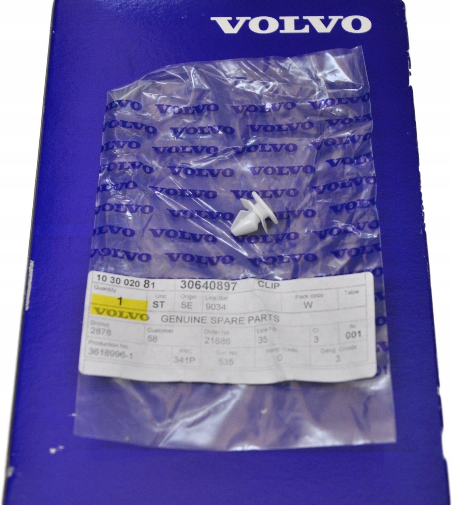 Błotnik samochodowy Volvo 30640897 Xc60 Spinka Listwy Szyby Czołowej ...