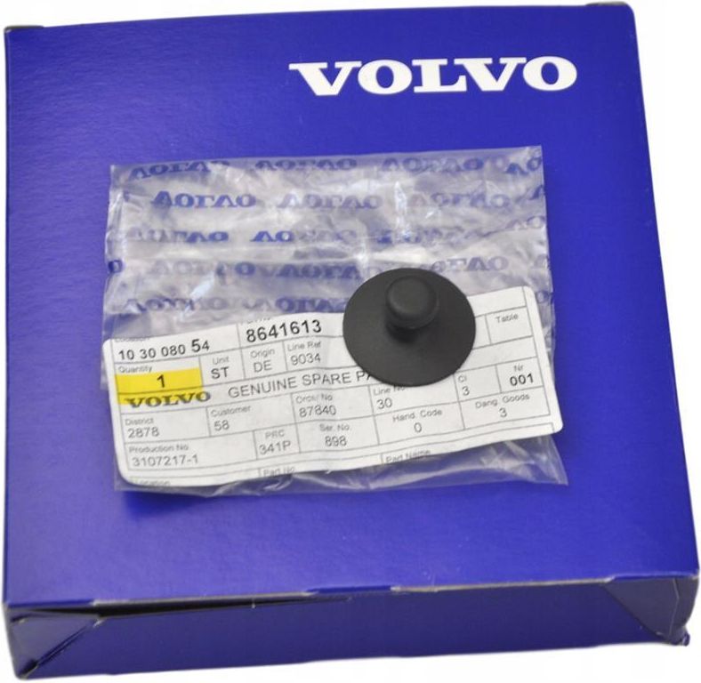 Dywanik samochodowy VOLVO 8641613 spinka klips koleczek dywanika OE ...