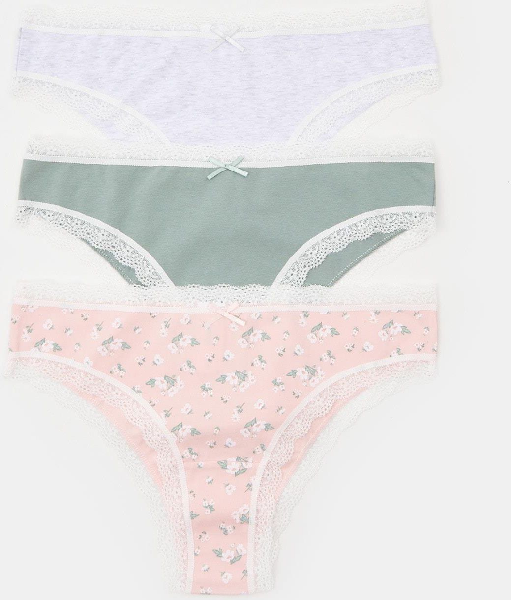 Sinsay - Majtki brazilian z koronką 3 pack - Wielobarwny - Ceny i opinie - Ceneo.pl