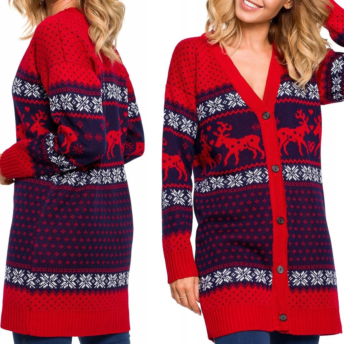 Świąteczny Sweter na guziki Kardigan Zimowy - Ceny i opinie - Ceneo.pl