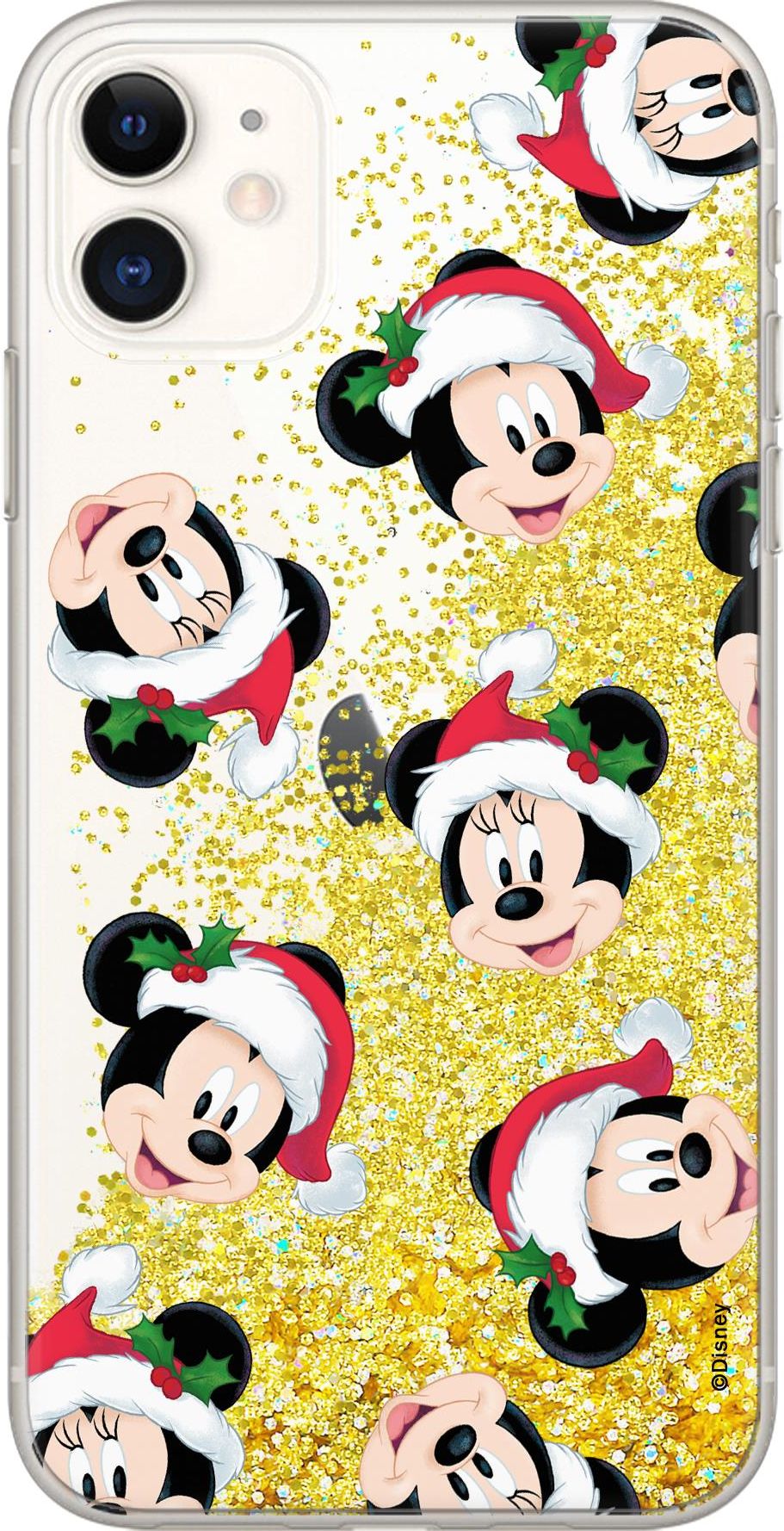 Etui Mickey i Minnie 016 Disney Płynny brokat Złoty Producent: Iphone, Model: 12 Mini - Etui na ...