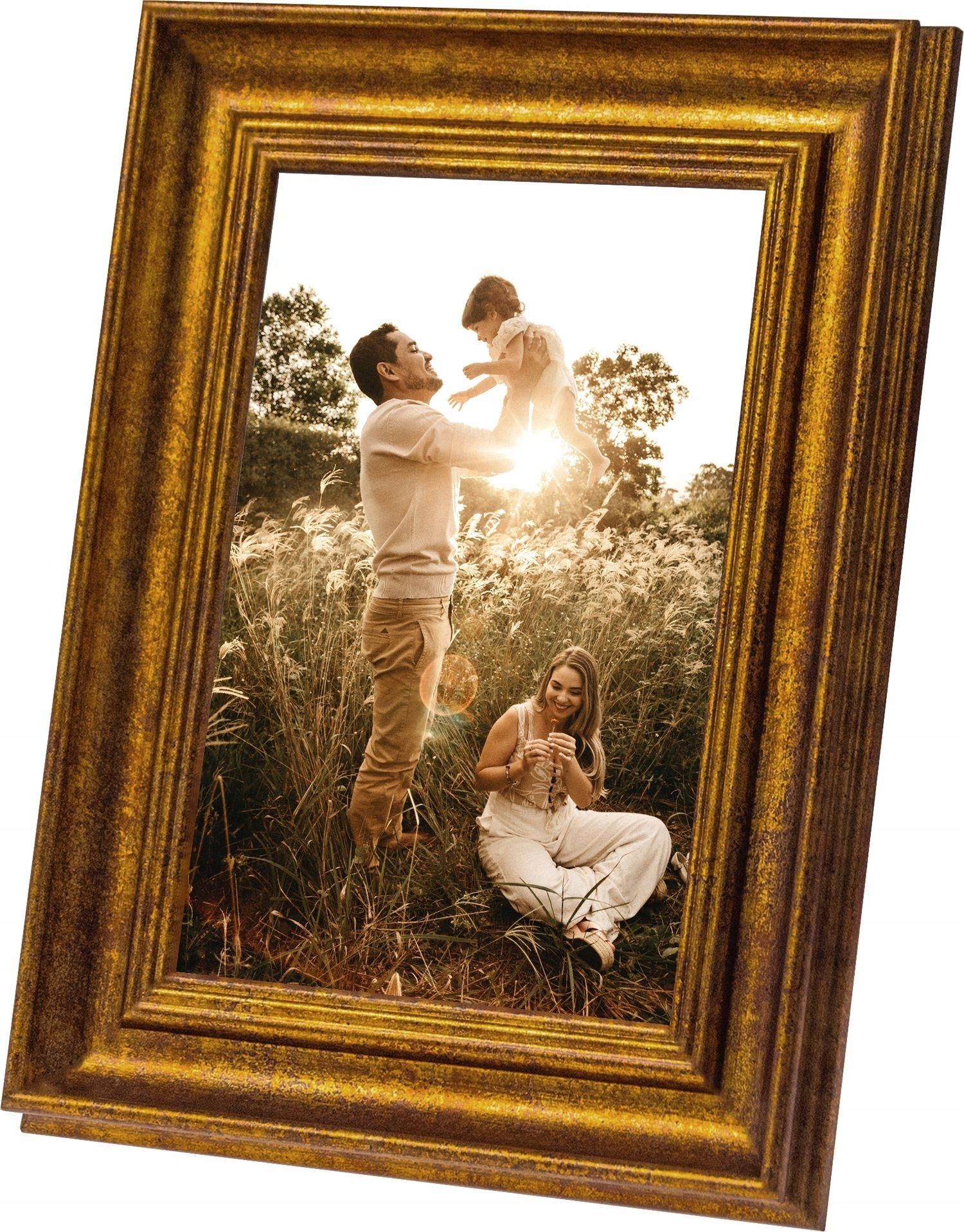 Ramka tradycyjna RAMKA NA ZDJĘCIA ZŁOTA 15X21 CM RAMA FOTO RAMKI - Ceny ...