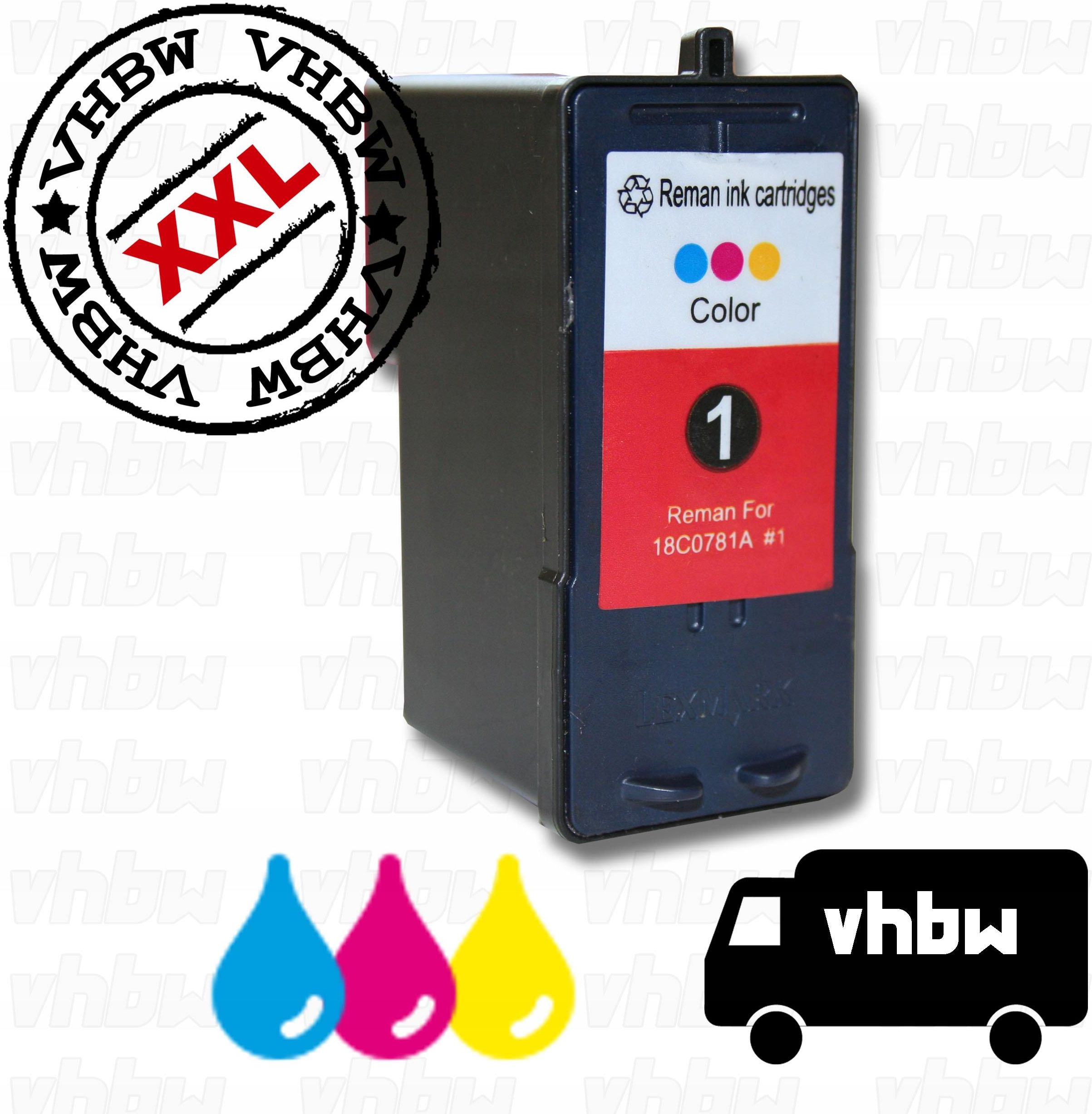 Tusz VHBW TUSZ CYAN/MAGENTA/YELLOW DO LEXMARK X2330, X2350 do drukarki ...