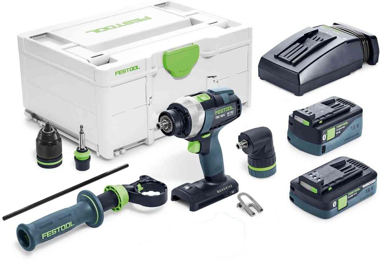 Wiertarko-wkrętarka Festool QUADRIVE TDC 18/4 5,2/4,0 I-Set 577243 ...