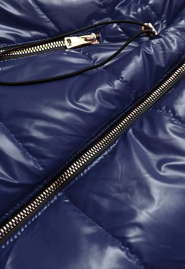 BŁYSZCZĄCA KAMIZELKA Z KAPTUREM GRANATOWA (B9782-3) - Ceny i opinie ...