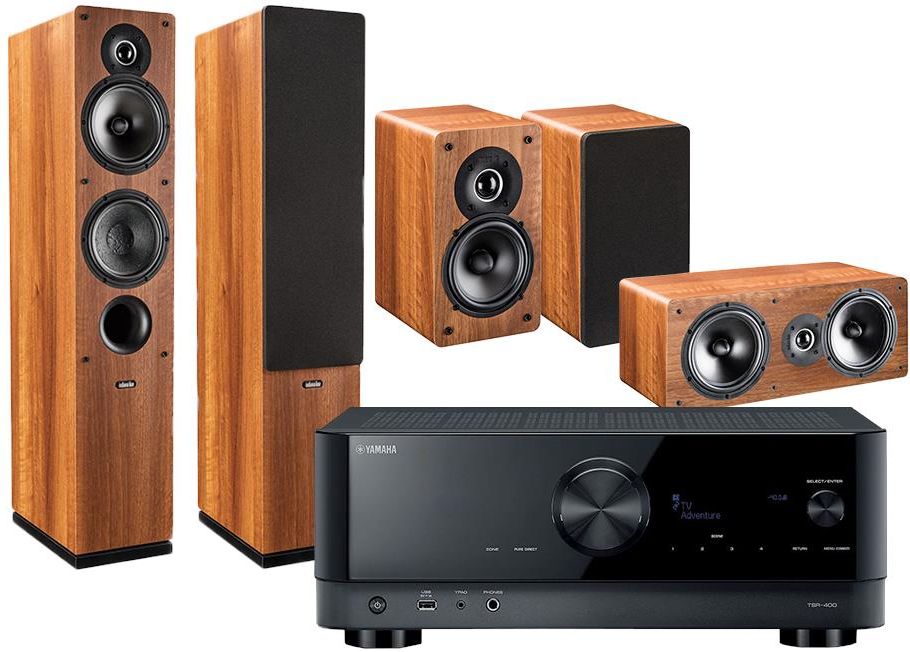 Kino domowe Yamaha TSR-400 Czarny + Indiana Line Tesi 561 + 241 + 761 ...