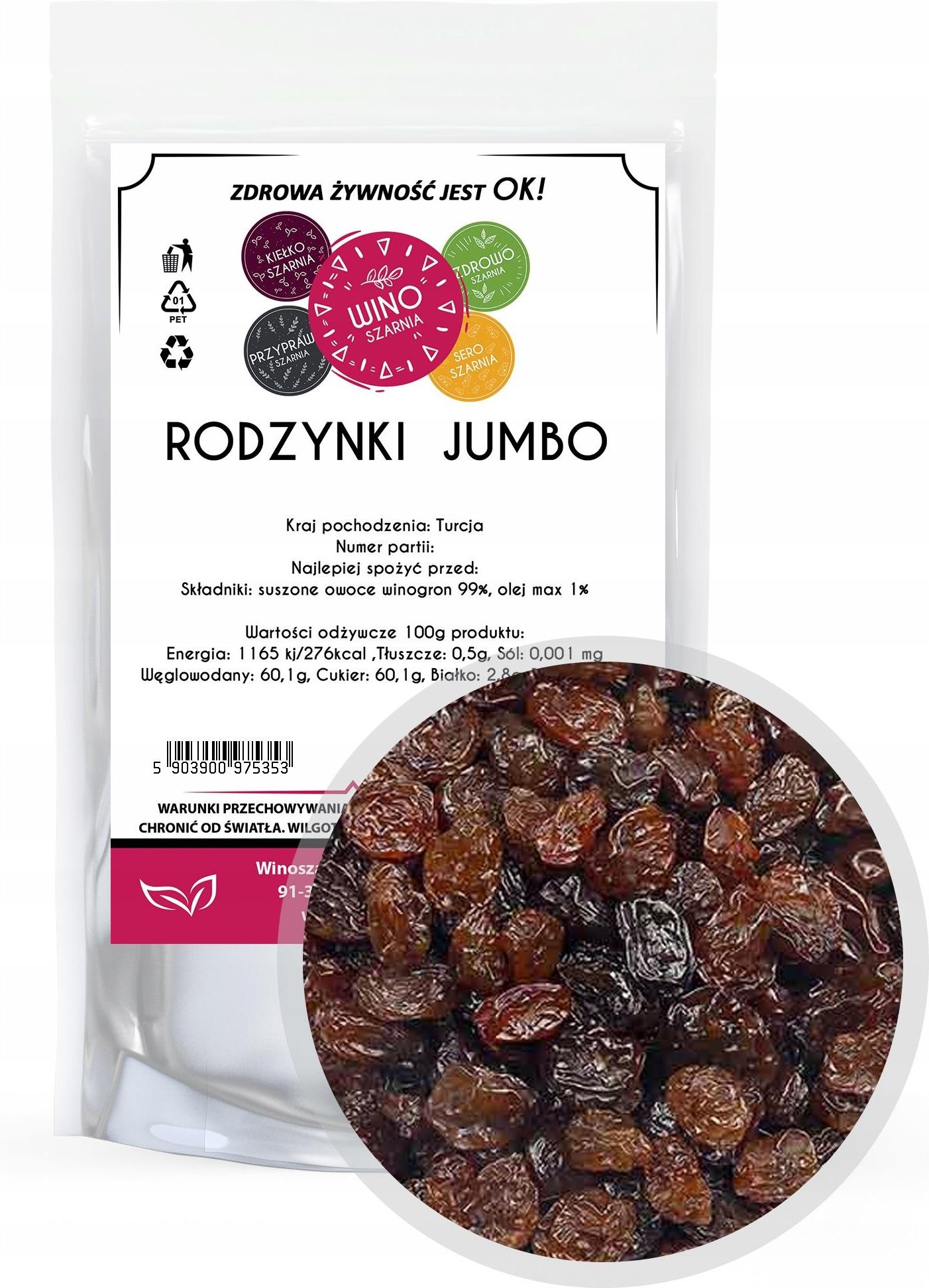 Winoszarnia Rodzynki Jumbo Turcja 1kg - Ceny i opinie - Ceneo.pl