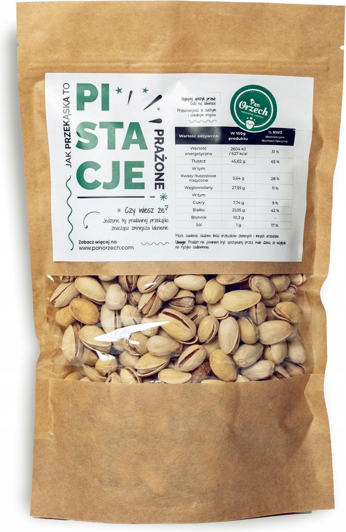 Pan Orzech Pistacje Prażone Solone 500g - Ceny i opinie - Ceneo.pl