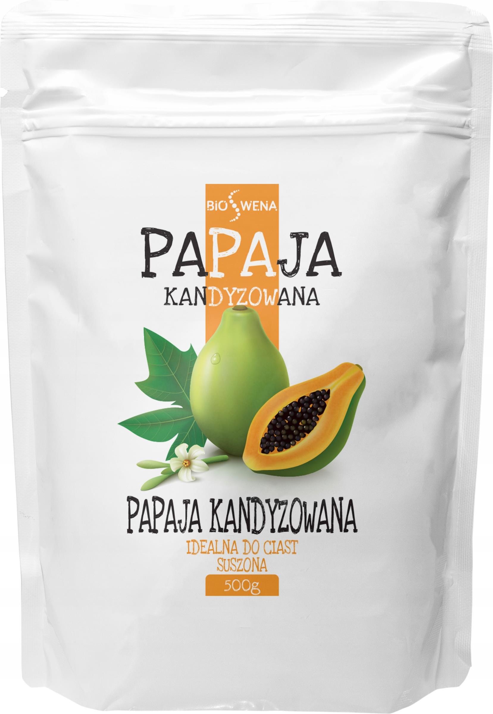Bioswena Papaja Kandyzowana Suszona 500g Kostka - Ceny i opinie - Ceneo.pl