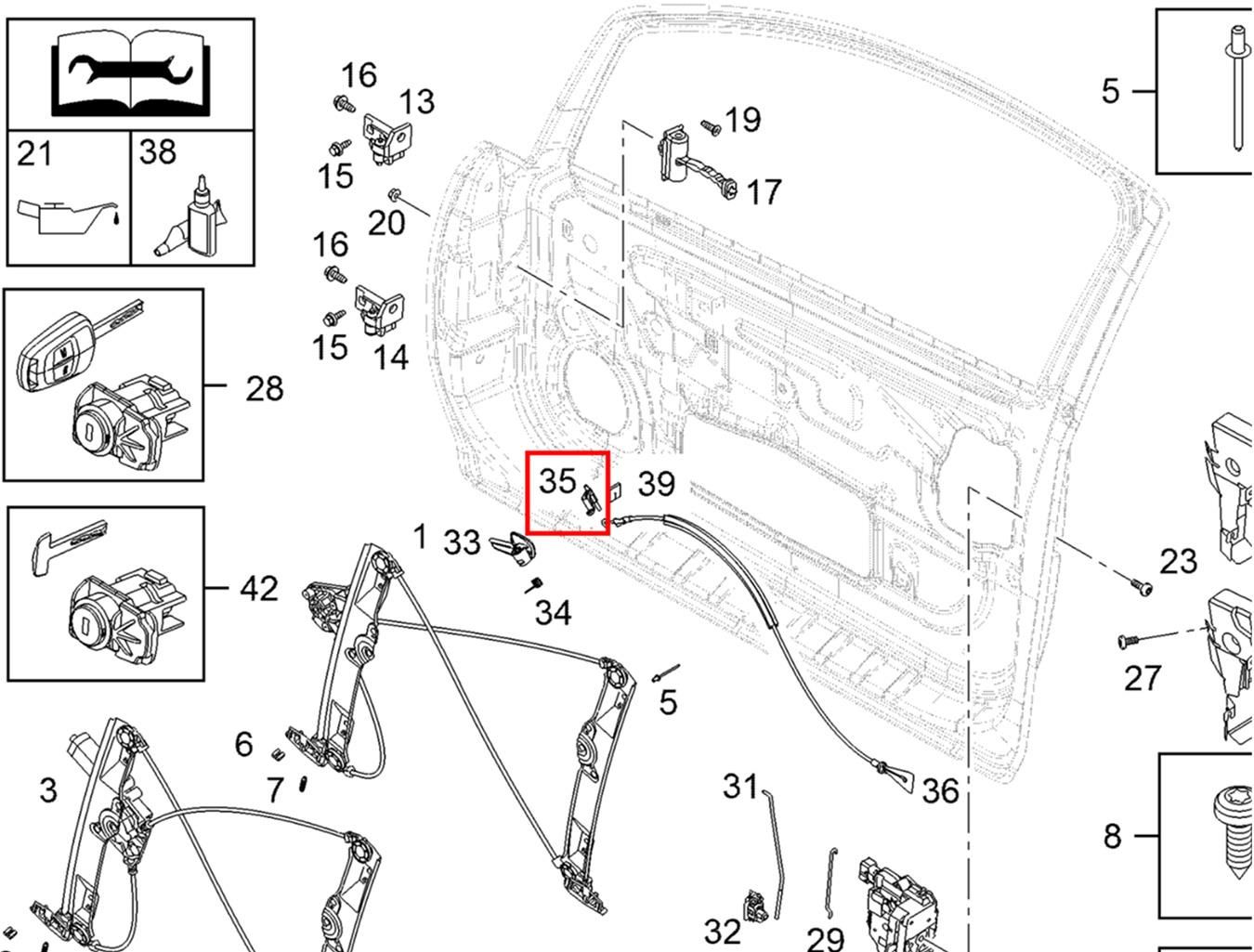 Klamka samochodowa Sworzeń Łącznik Linki Gm Klamka Bolec Opel Corsa D Opel 136040 - Opinie i ...