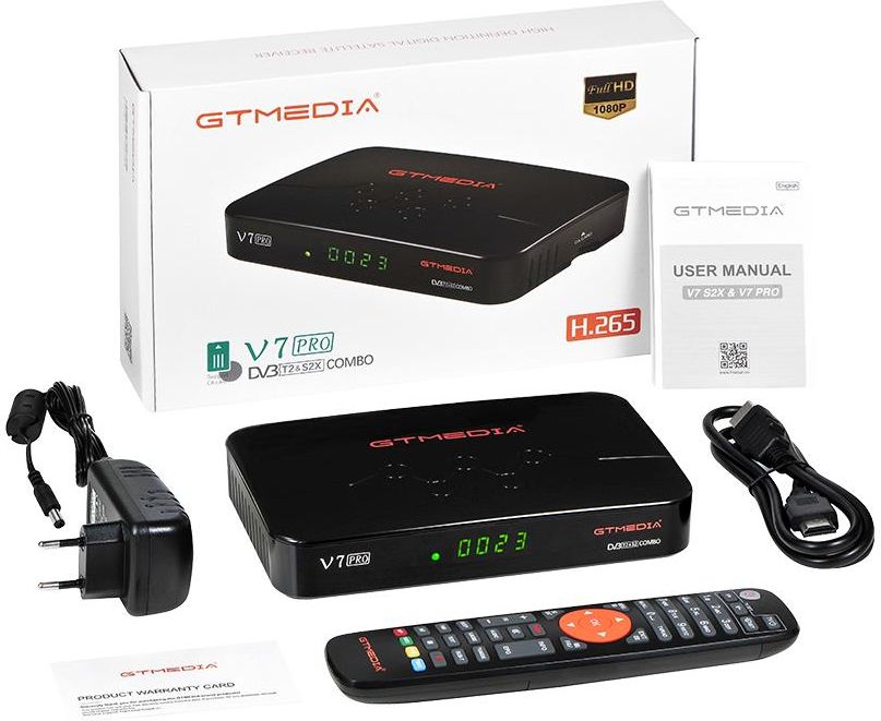 GTMedia V7 PRO Tuner Naziemny DVBT-2 H.265 HEVC, Tuner Satelitarny DVBS ...