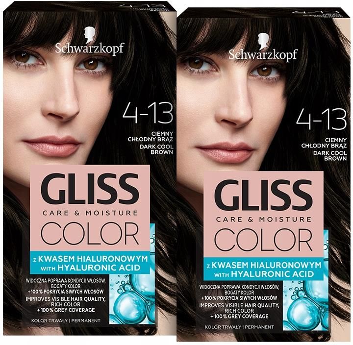 Schwarzkopf Gliss Color Farba Włosów 4-13 Chłodny Brąz 2x - Opinie i ...