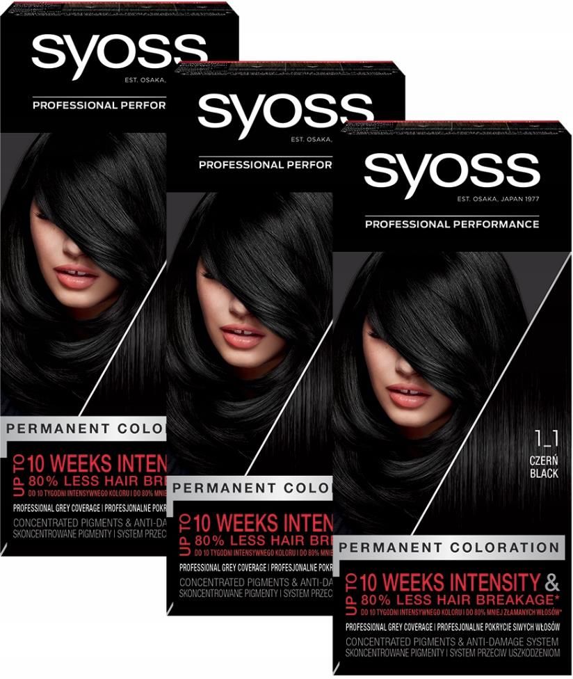 Syoss 3X Farba Do Włosów Czerń Trwała Koloryzacja - Opinie i ceny na ...