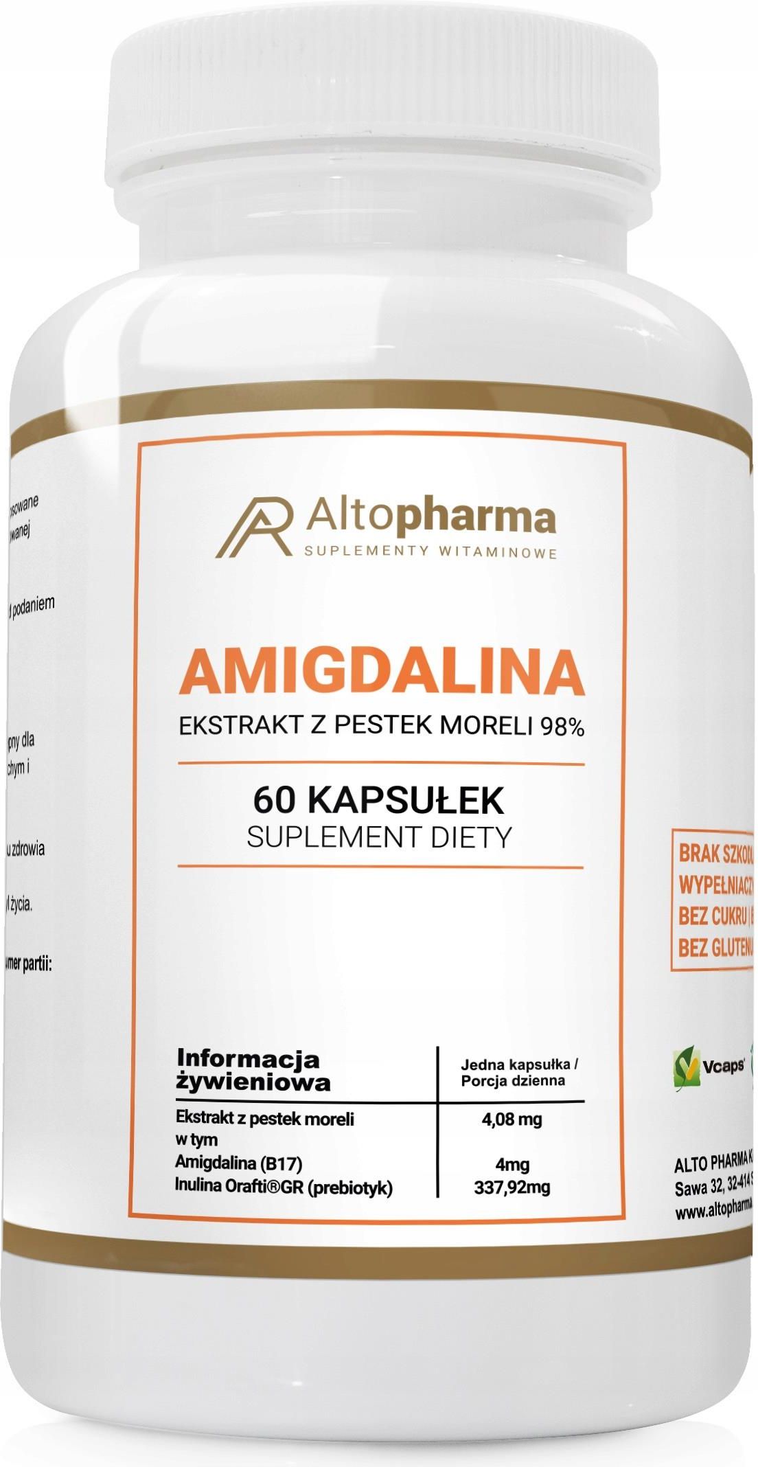 Alto Pharma B17 Amigdalina 4mg + Prebiotyk Pestki Moreli 60kaps ...