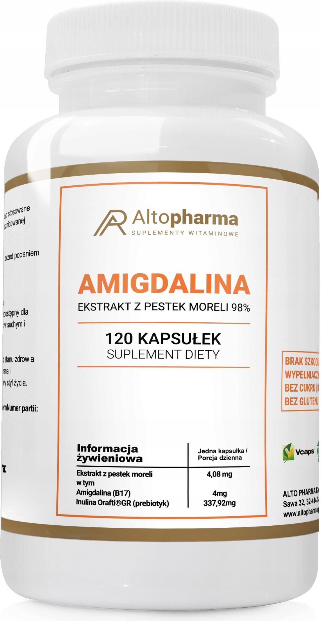 Alto Pharma B17 Amigdalina 4mg + Prebiotyk Pestki Moreli 120kaps ...