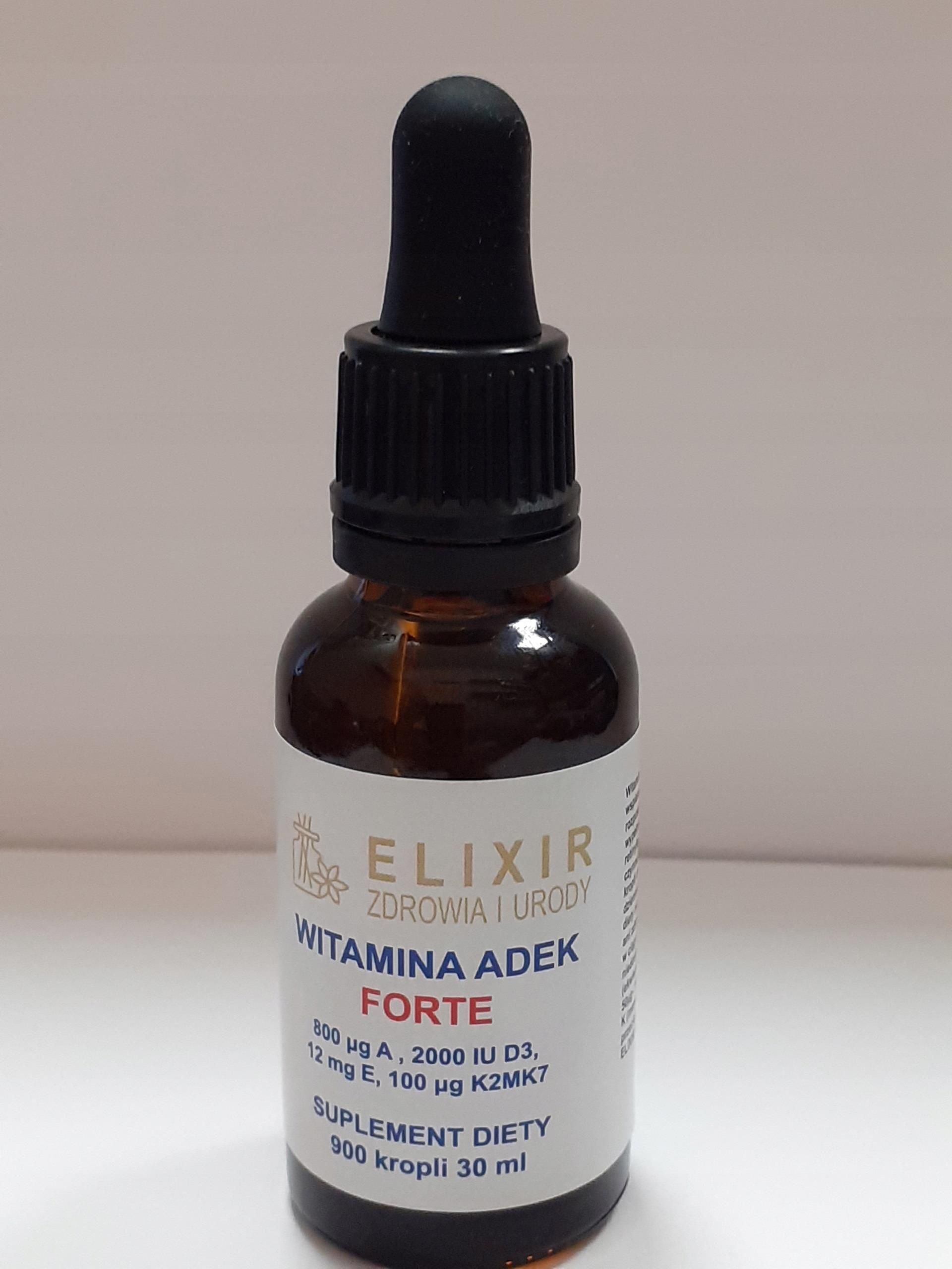 Elixir Zdrowia I Urody Witamina Adek Forte A D3 E K2 MK-7 30ml - Opinie ...