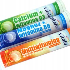 Natur Pharma Witaminy musujące Wapno+D3, Magnez+B6, Multiwitamina 3x ...