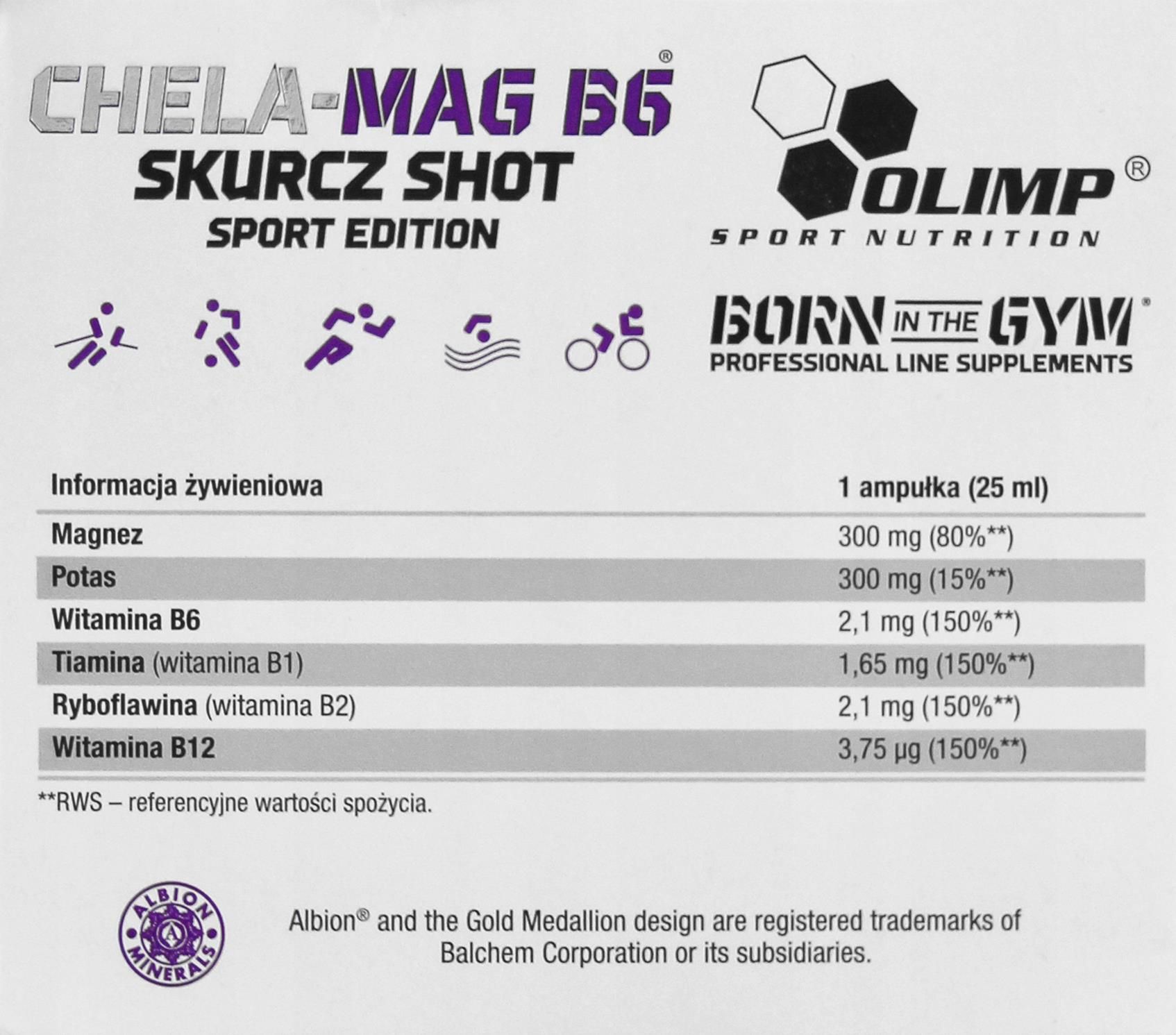 Olimp Chela Mag B6 Skurcz Shot Magnez 20x25ml - Opinie i ceny na Ceneo.pl