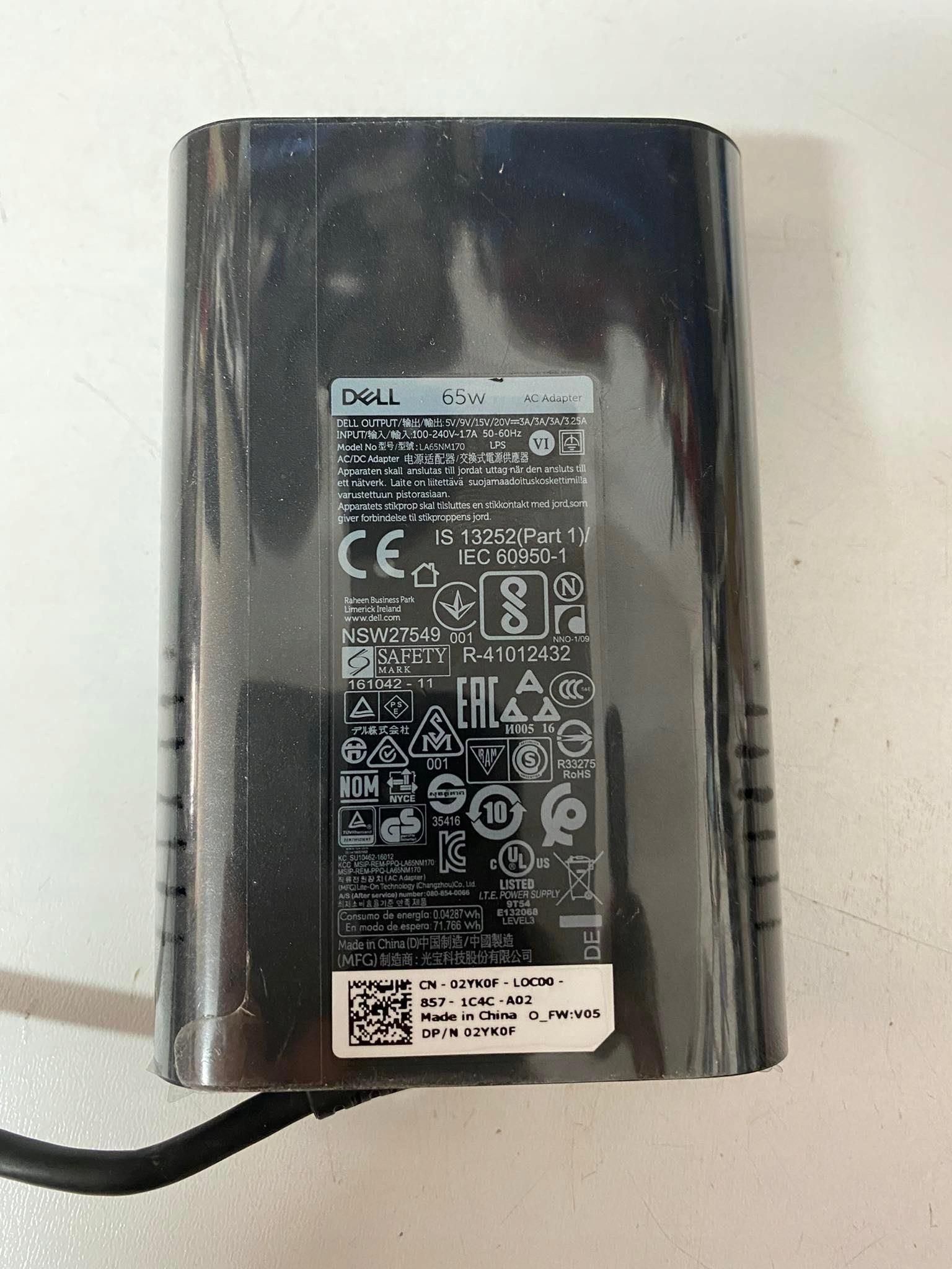 Zasilacz do laptopa DELL ZASILACZ ŁADOWARKA 65W 20V 3.25A USB-C (02YK0F ...