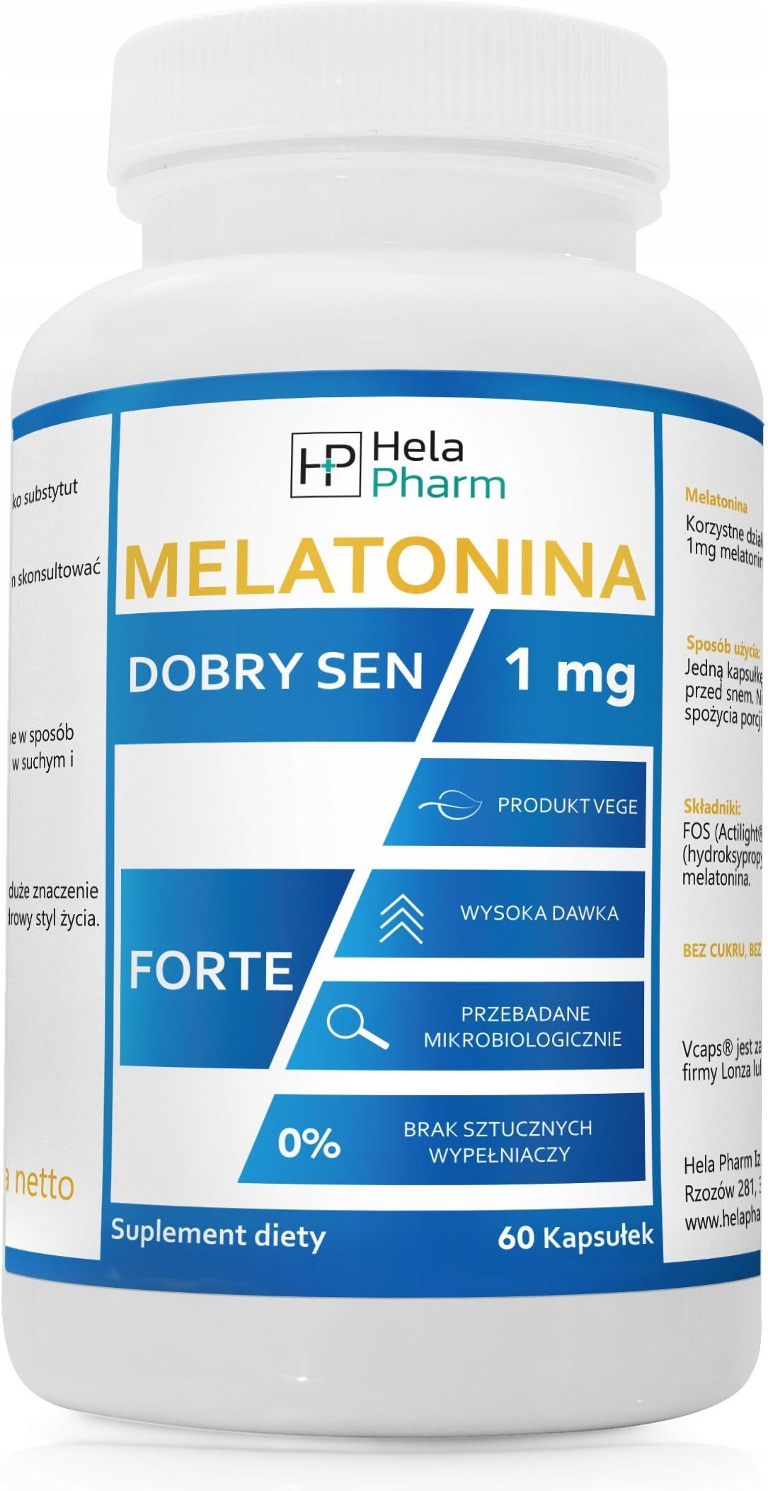Hela Pharm Melatonina Forte 1mg 60kaps. - Opinie i ceny na Ceneo.pl