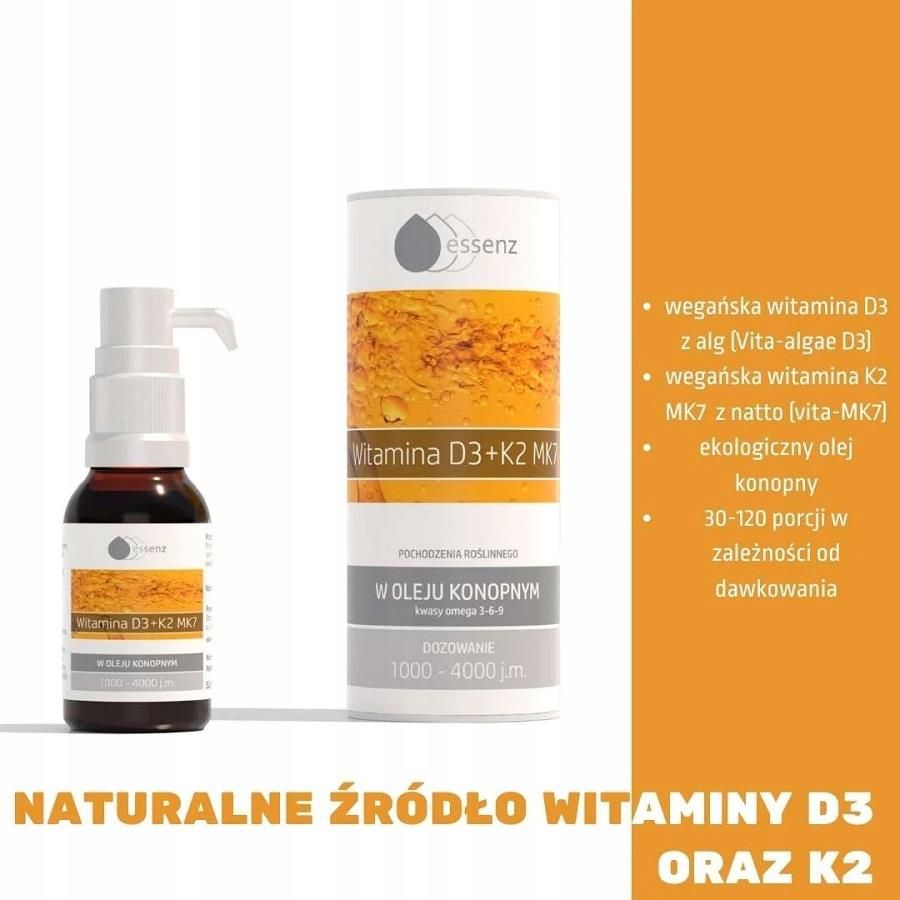 Essenz Witamina D3 + K2 MK7 w oleju konopnym 15ml - Opinie i ceny na ...