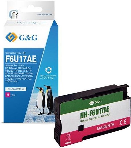 Tusz G&G KOMPATYBILNY INK / TUSZ Z F6U17AE, MAGENTA, 1600S, NH ...