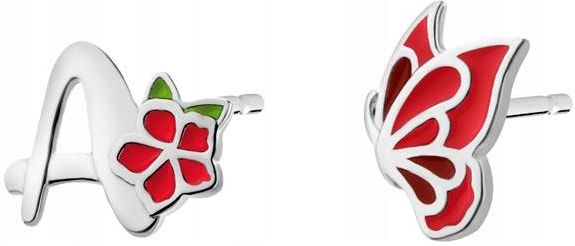 Apart Kolczyki srebrne z emalią litera A motyl - Ceny i opinie - Ceneo.pl