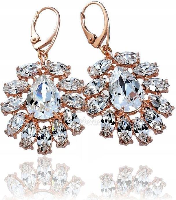 Kryształy Kolczyki Azure Rose Gold - Ceny i opinie - Ceneo.pl
