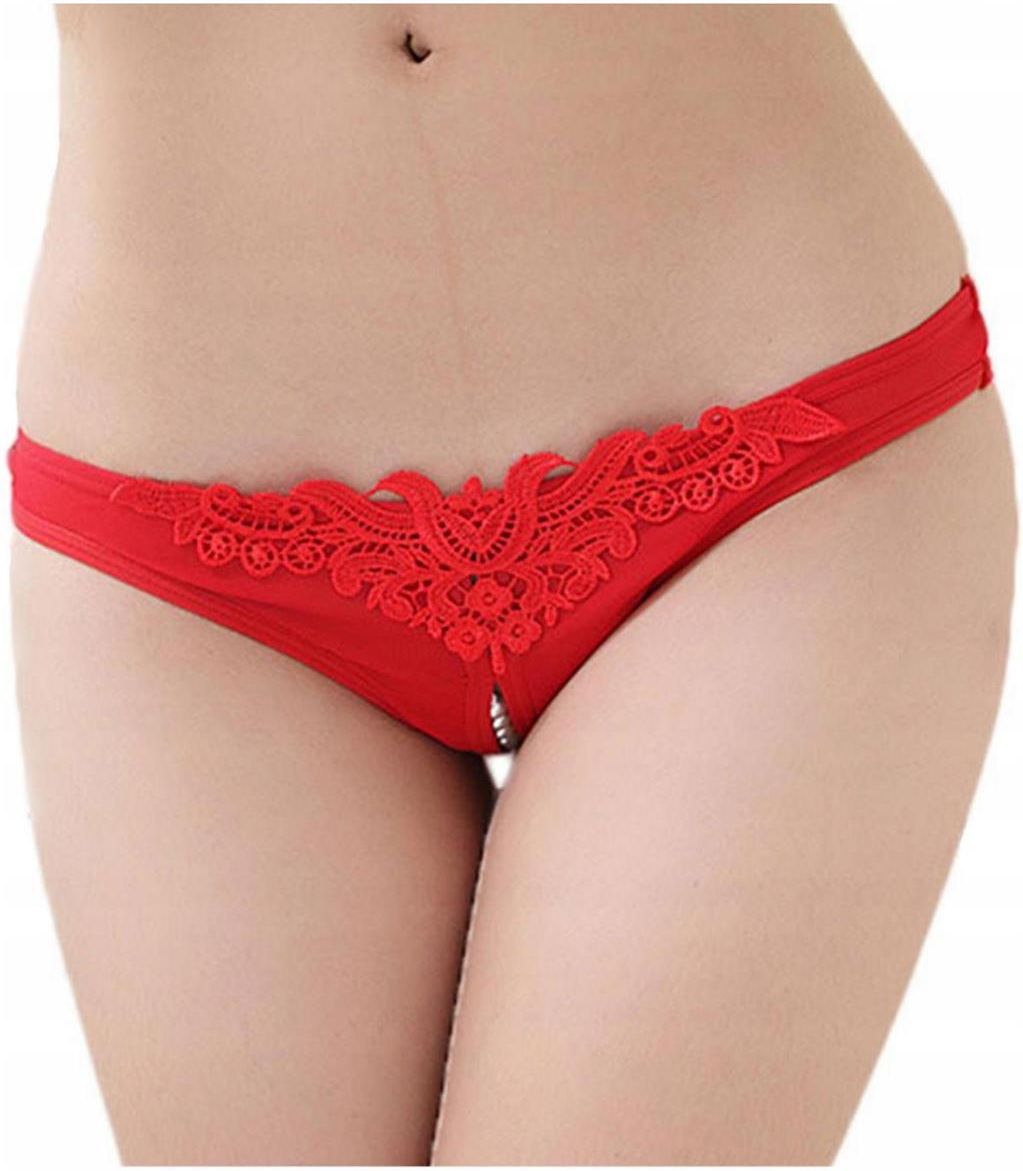 Stringi Otwarte majtki z dziurką Stymulujące perły - Ceny i opinie - Ceneo.pl