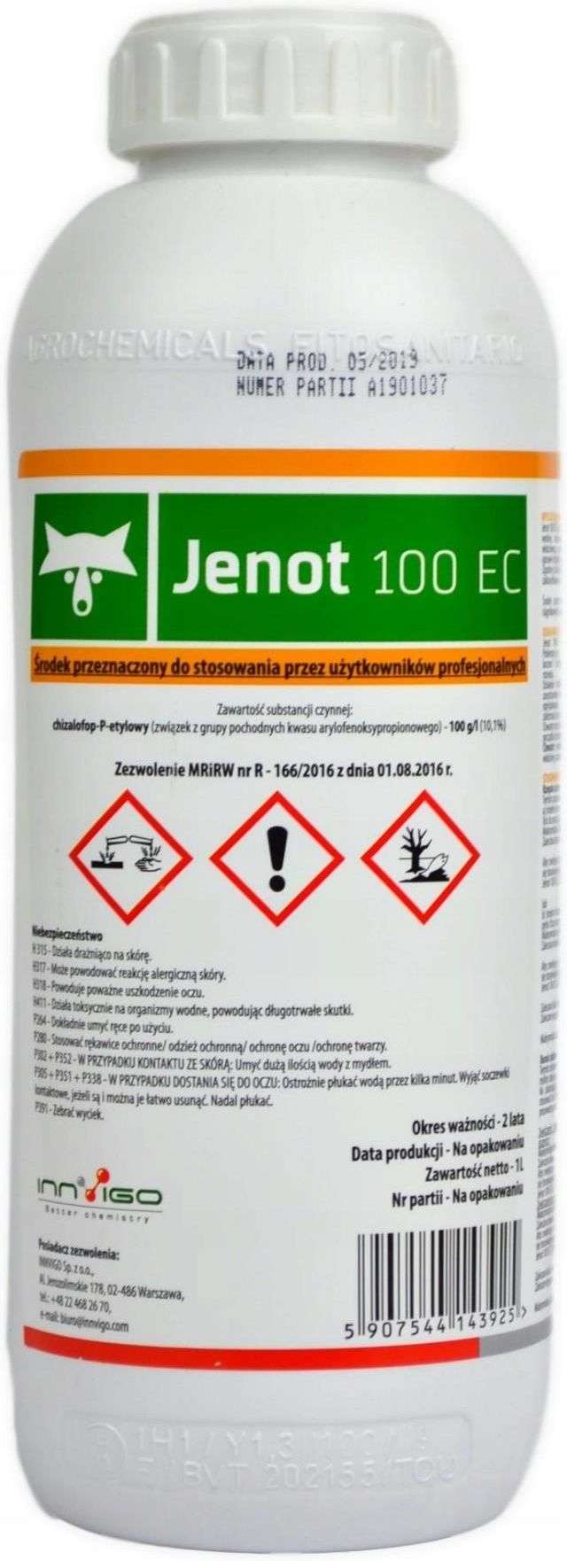 Jenot 100 Ec 1L Chwasty Jednoliścienne Perz Rzepak - Ceny i opinie ...