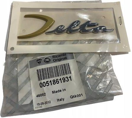 Pokrowiec samochodowy LANCIA EMBLEMAT NAPIS TYLNY ZŁOTA LITERA DELTA OE ...