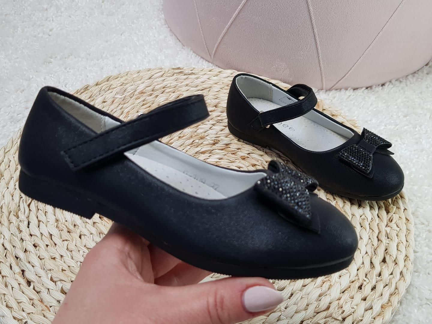 Balerinki dziewczęce 25-30 czarne z kokardką PATRYCJA (25) - Ceny i ...