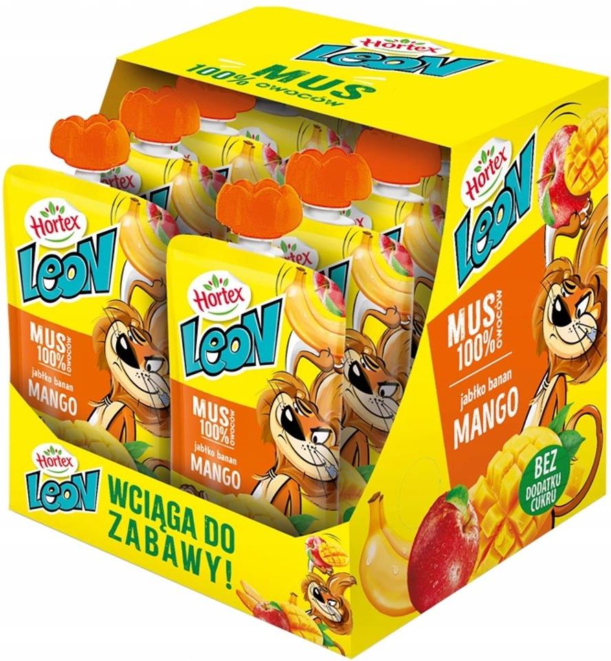 Hortex Leon Mus owocowy jabłko banan mango 12x100g (5c59054e) - Ceny i opinie - Ceneo.pl