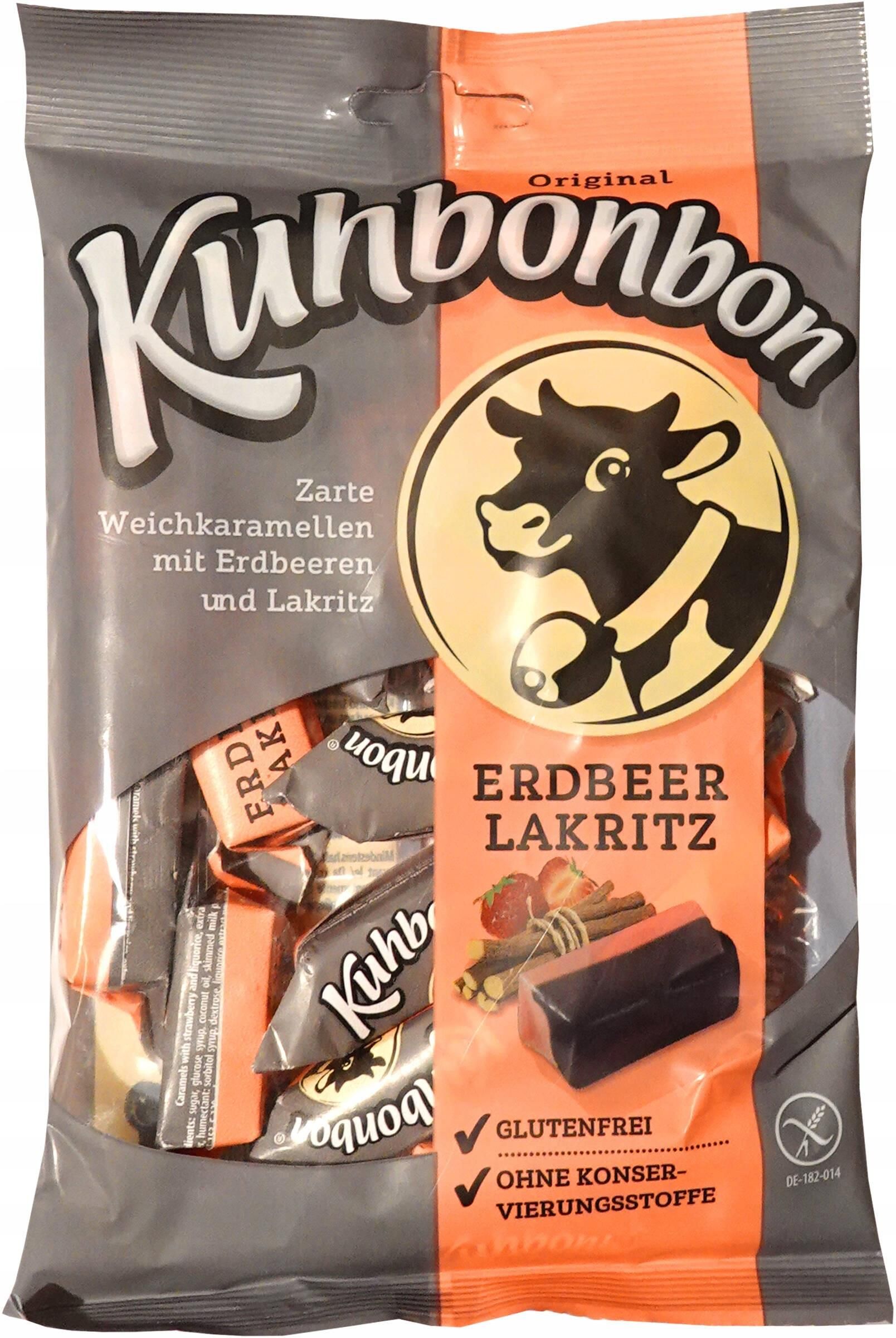 Krówki cukierki truskawka z lukrecją Kuhbonbon (cb07b99e) - Ceny i ...