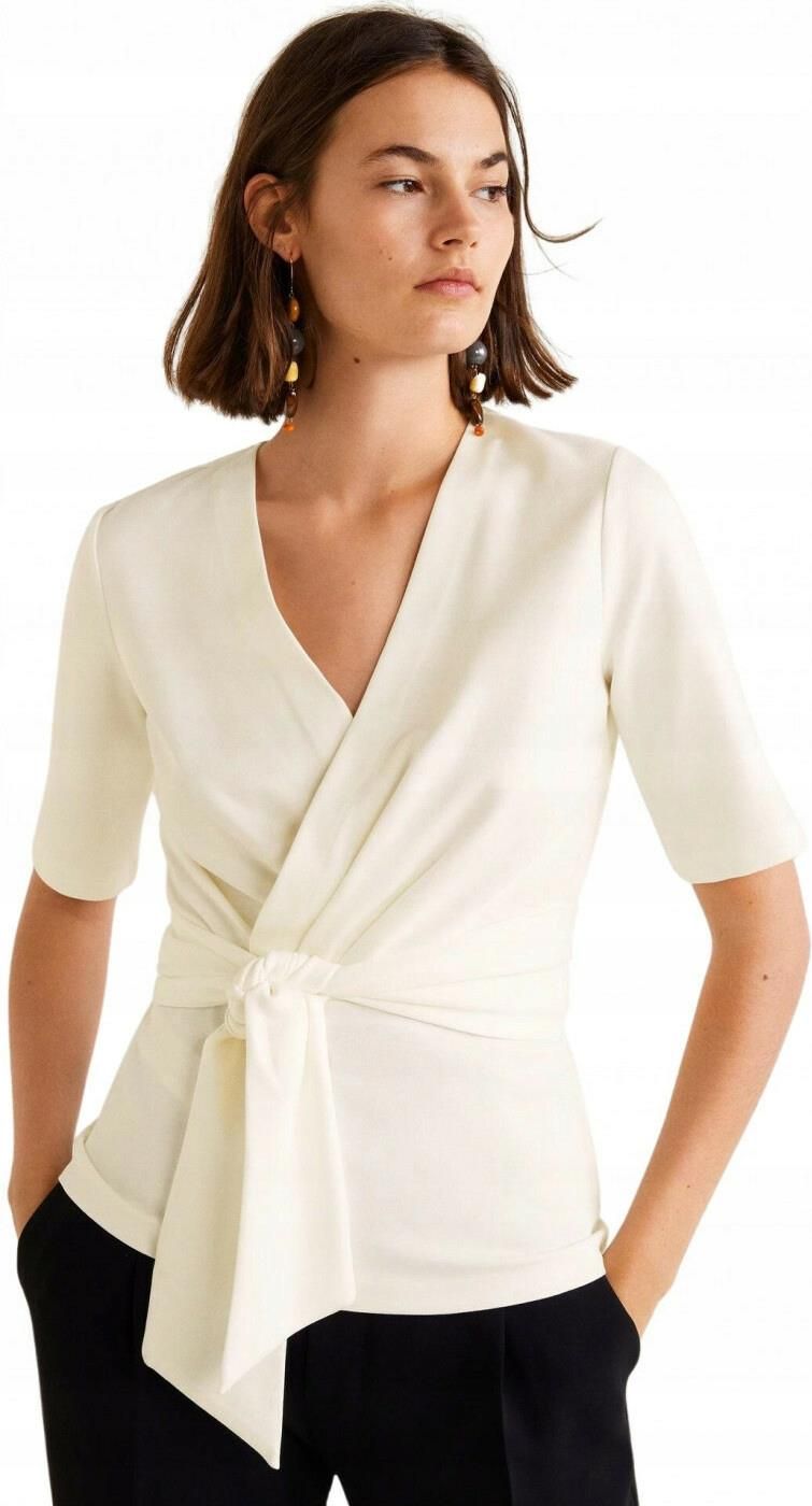 S72093 Mango__dds Kopertowa Bluzka Wiązanie__s - Ceny i opinie - Ceneo.pl